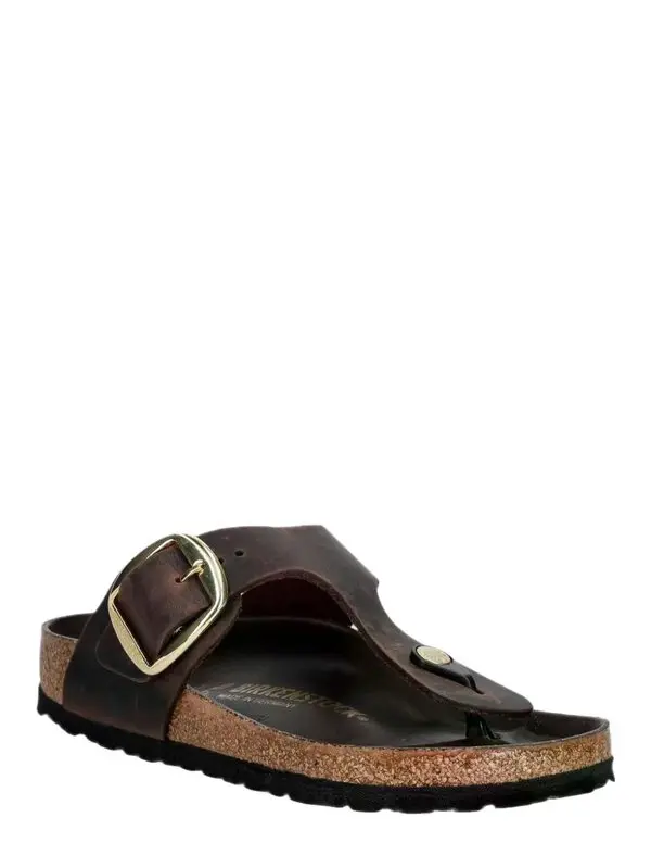 BIRKENSTOCK Gizeh Big Buckle Leather Sandals - Brown