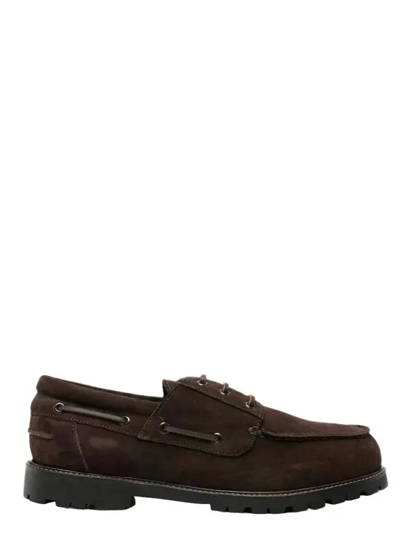 Studio Nicholson Suede Lace-up Boat Shoes - Brown