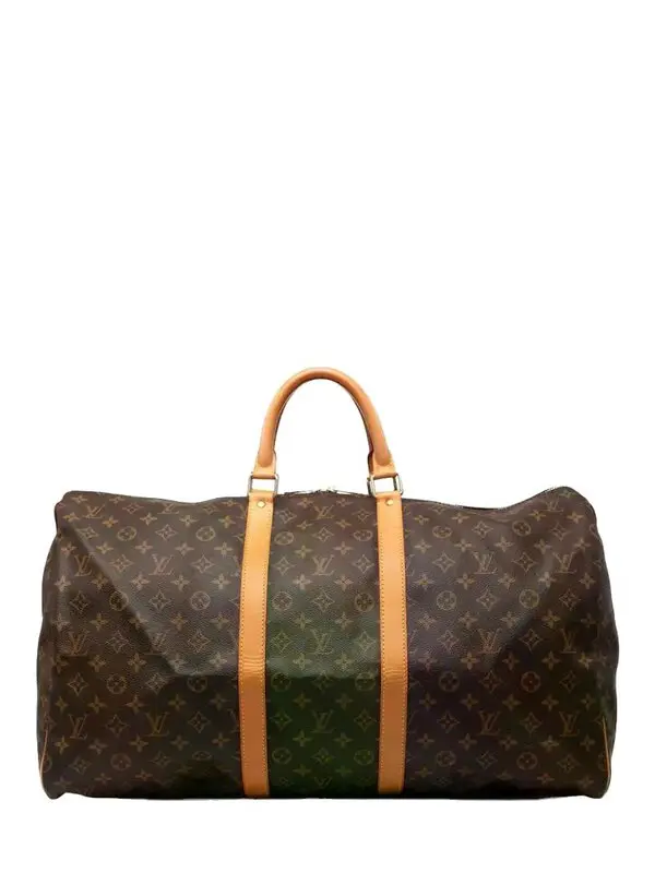 LOUIS VUITTON 2001 Monogram Keepall 55 Travel Bag - Brown