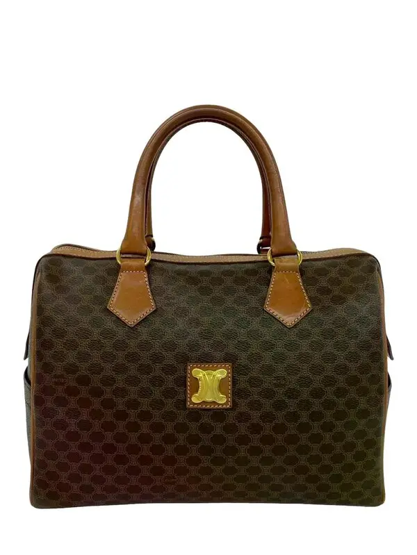 Celine 1994 Macadam Coated Canvas Boston Bag - Brown