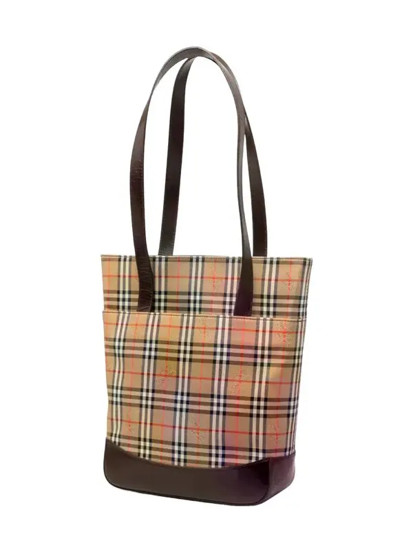 Burberry 20th Century Haymarket Check Canvas Tote Bag - Neutrals