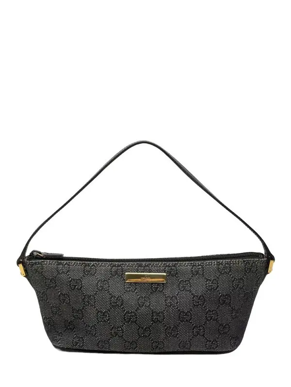 Gucci Gg Denim Shoulder Bag - Grey