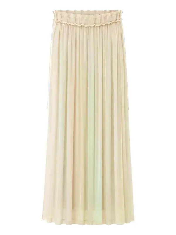 JUCCA Drawstring Ruffled Skirt - Neutrals