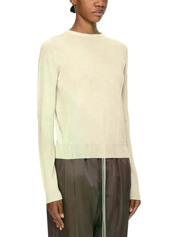 Rick Owens Ribbed-trim Fine Knit Sweater - Neutrals