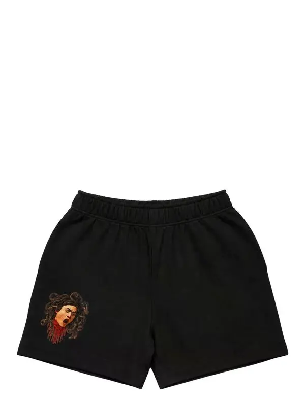 MELT Graphic-print Cotton Shorts - Black