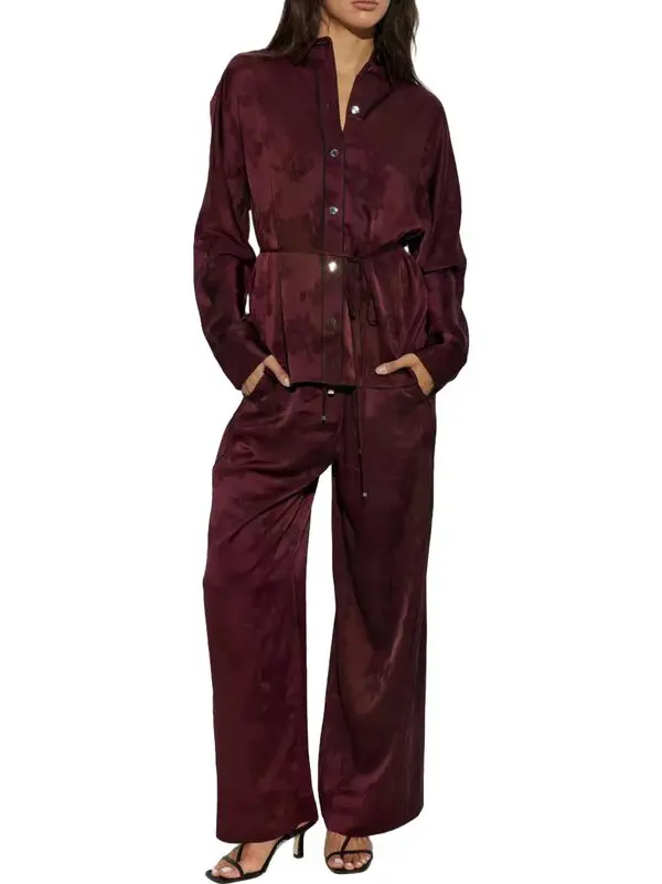 GANNI Floral-motif Trousers - Red