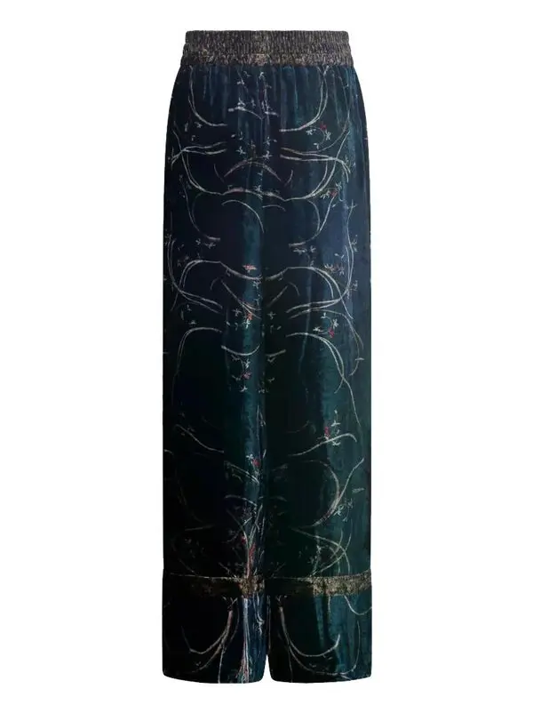 PIERRE-LOUIS MASCIA Floral-print Trousers - Blue