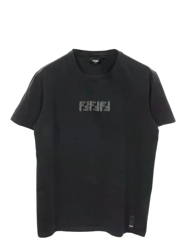 Fendi 2000s Ff Labyrinth Embroidery Short-sleeve T-shirt - Black