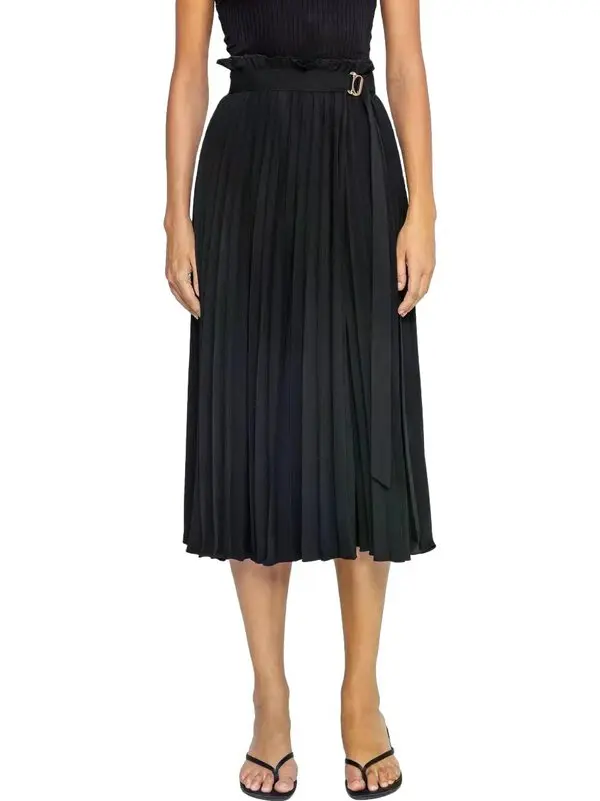 NISSA Pleated High-waisted Skirt - Black