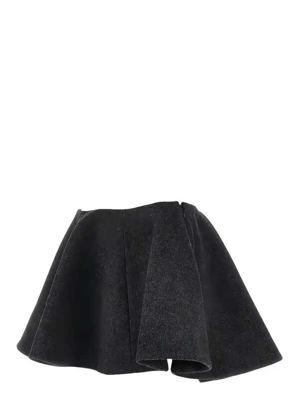 GANNI Flared Mini Skirt - Grey
