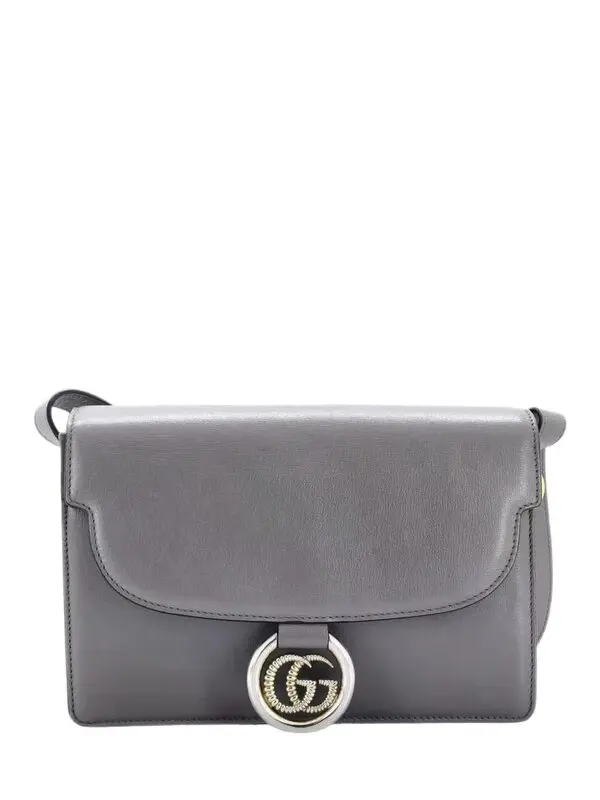 Gucci Gg Ring Shoulder Bag Leather Small Crossbody Bag - Grey