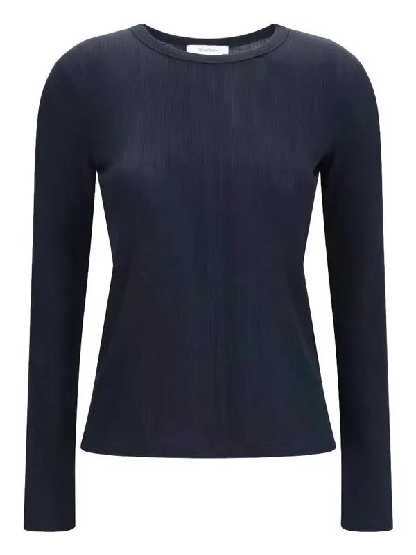 Max Mara Ribbed Long-sleeve T-shirt - Blue