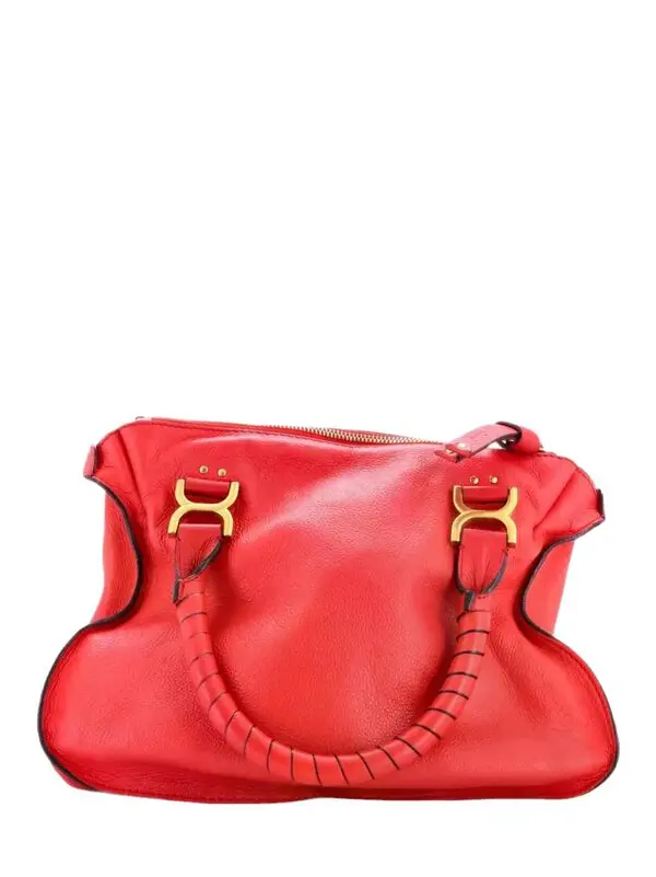 Chloé Marcie Leather Large Shoulder Bag - Red