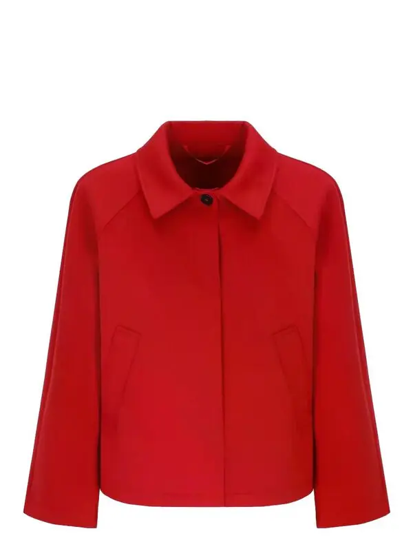 EMME Raglan-sleeved Single-breasted Coat - Red