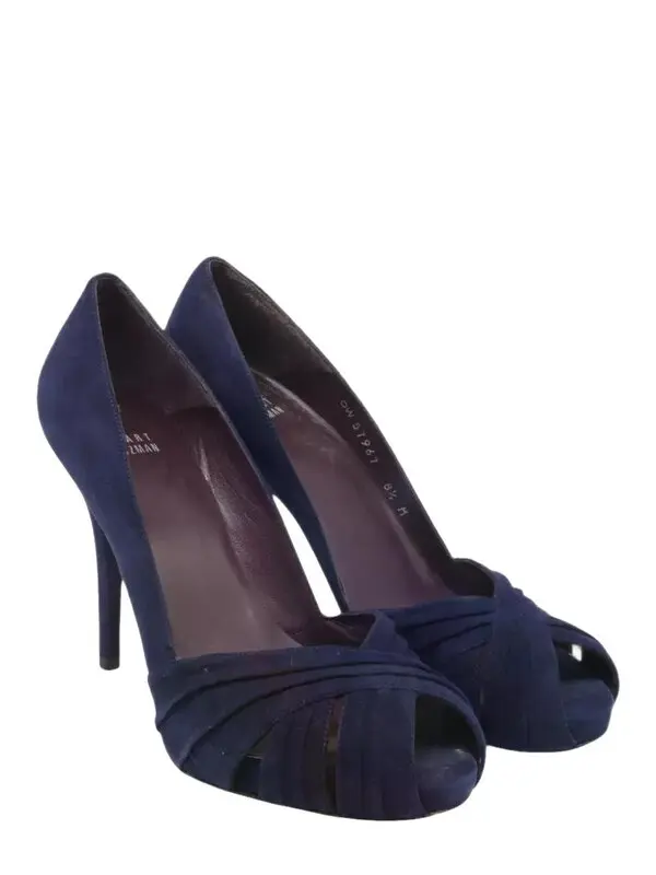 STUART WEITZMAN Peep-toe Suede Pumps - Blue