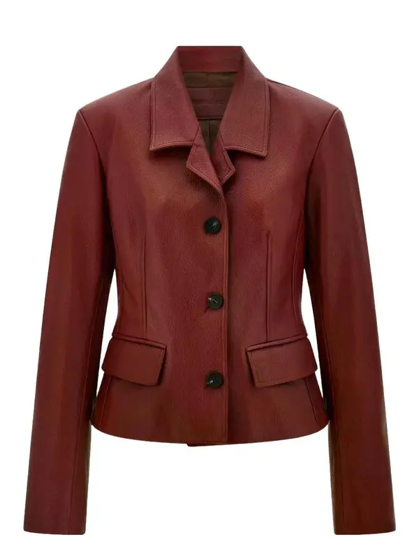 FERRAGAMO Fitted Deerskin Jacket - Red