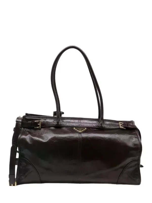 Prada Bonnie Strap-detail Handbag - Brown