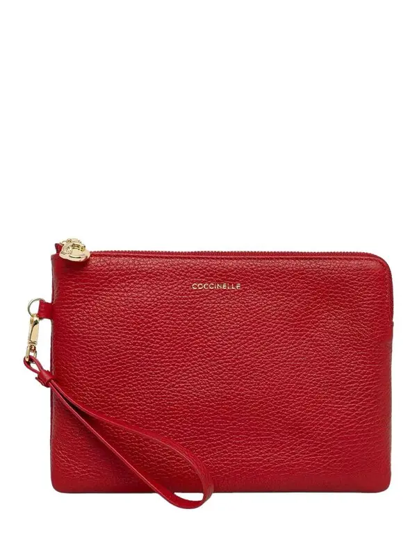 COCCINELLE C-me Softy Leather Clutch Bag - Red