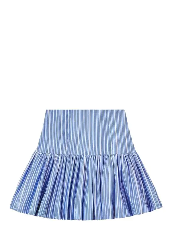 GANNI Striped-pattern Tiered Mini Skirt - Blue