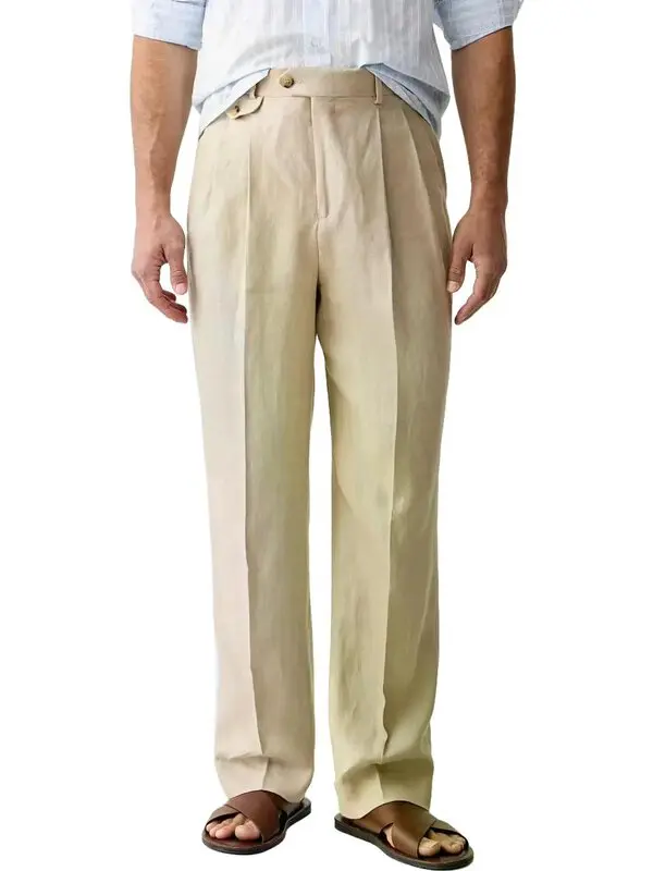 Gant Linen Tailored Trousers - Neutrals