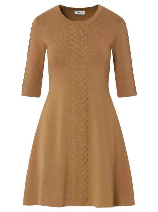 Liu Jo Knit Fit & Flare Dress - Neutrals