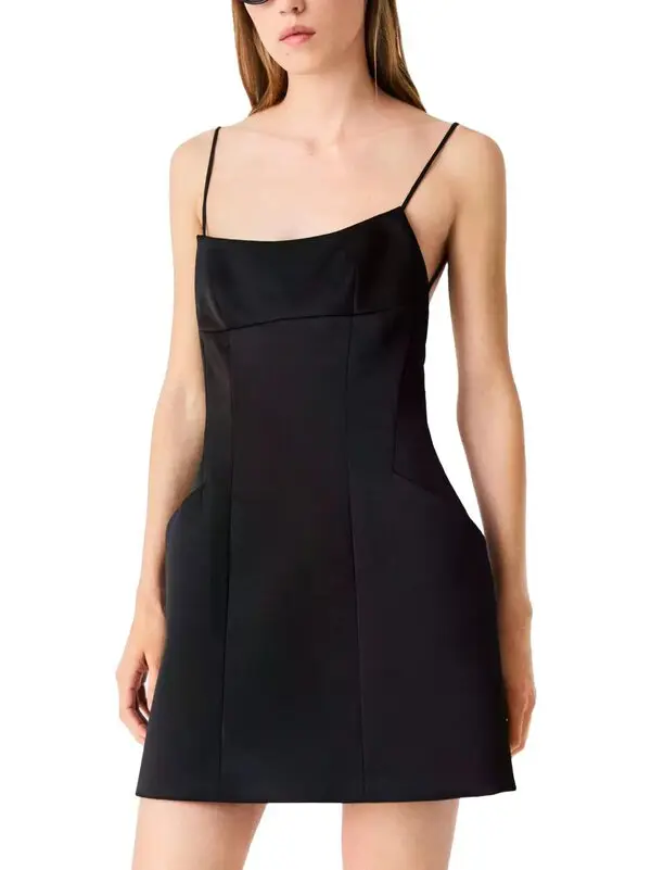 Maje Embellished Square Neck Mini Dress - Black