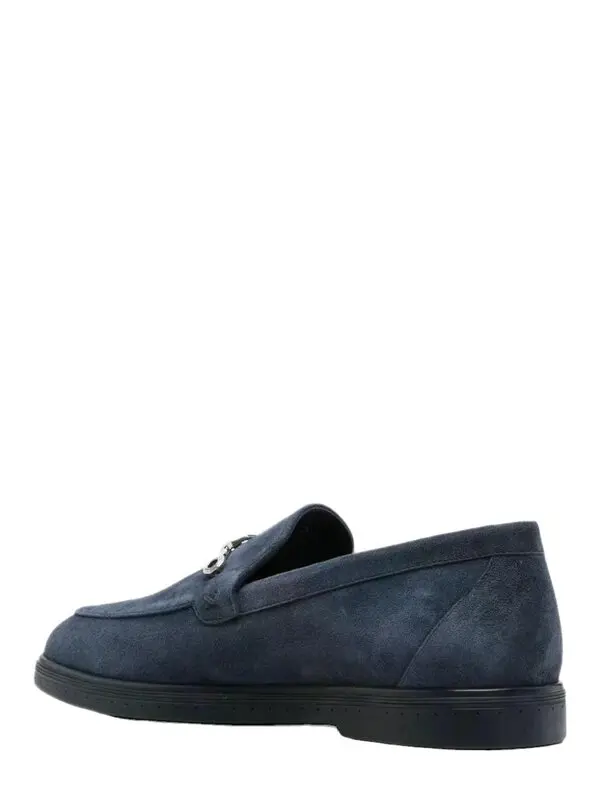 Stefano Ricci Logo-plaque Suede Loafers - Blue