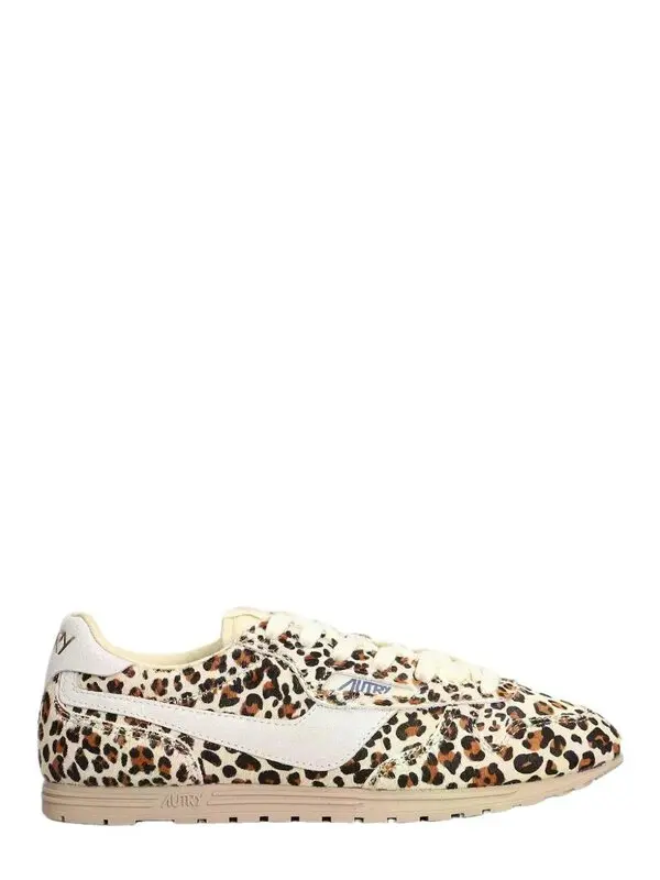 AUTRY Windspin Low Leopard-print Leather Sneakers - Neutrals