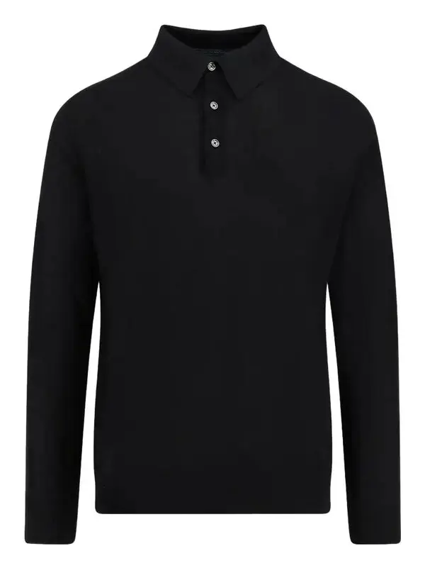 Kiton Long-sleeve Polo Shirt - Black