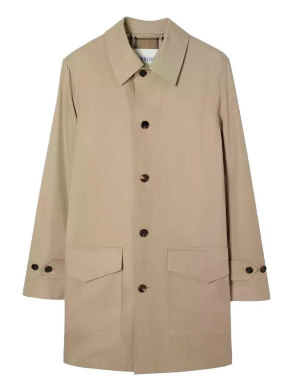Burberry Mid-length Tropical Gabardine Meadowbank Car Coat - Neutrals