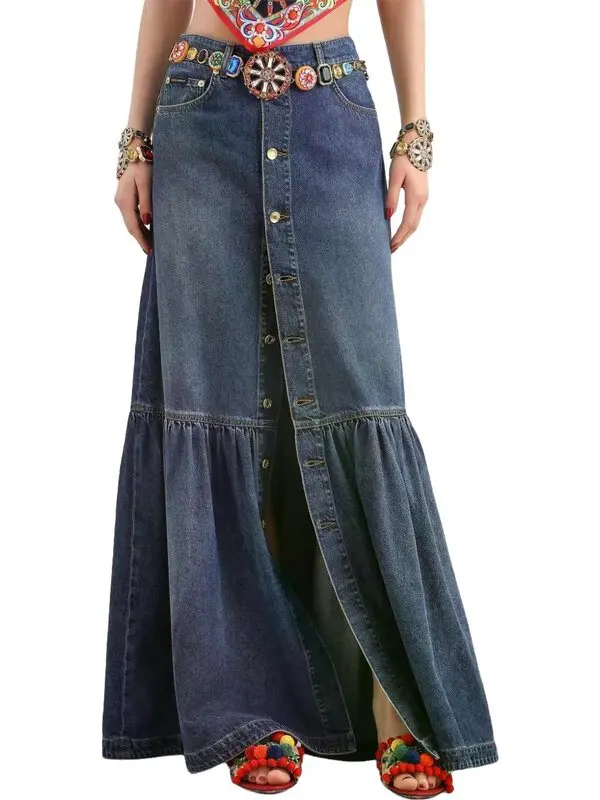 Dolce & Gabbana Long Denim Skirt - Blue