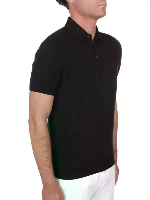 GRAN SASSO Short-sleeve Polo Shirt - Black