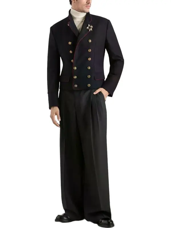 Dolce & Gabbana Wool Faille Trousers - Blue
