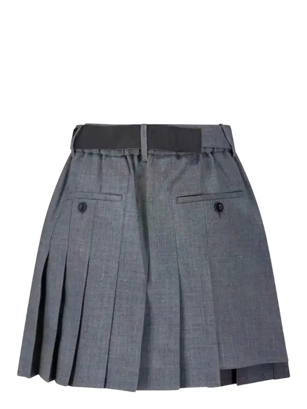 Sacai Belted Pleated Shorts - Grey