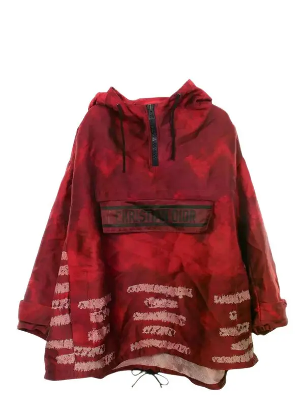 Dior 2010s Bee-embroidery Tie-dye Jacket - Red