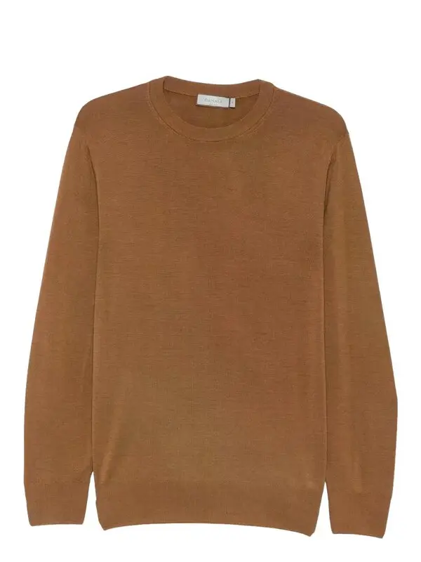 Canali Crew-neck Wool Sweater - Brown