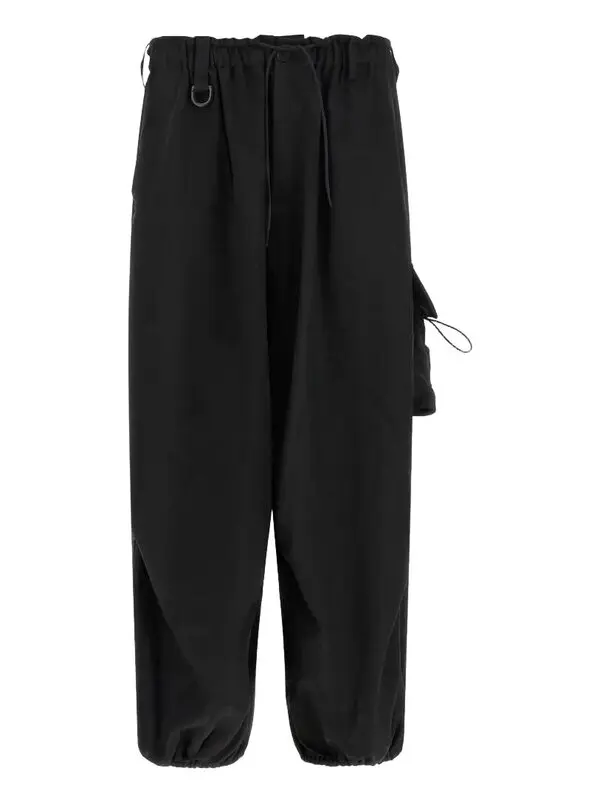 Y3 Logo-print Drawstring Cargo Pants - Black