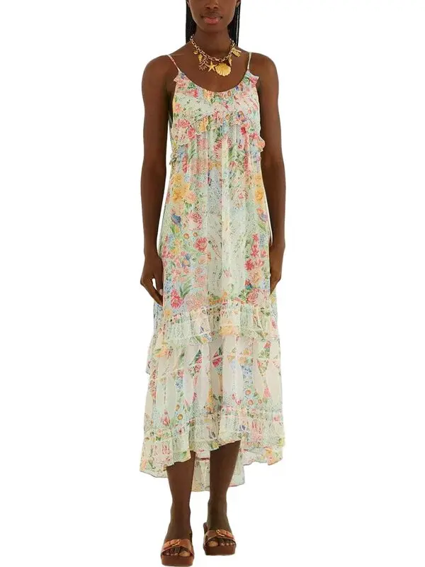 Farm Rio Rendeira Floral Print Maxi Dress - Neutrals