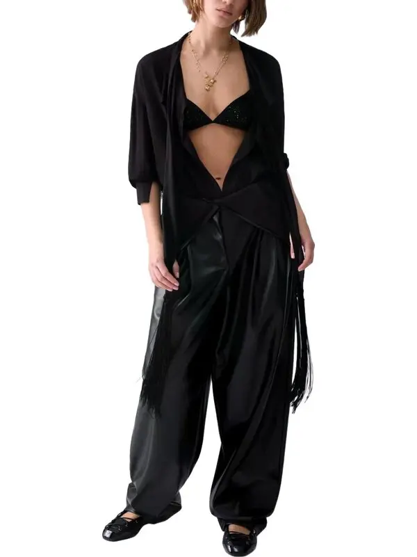 Liu Jo Tulle Top With Jewel Embroidery - Black