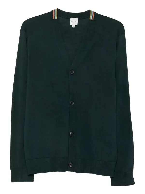 Paul Smith Merino Wool V-neck Cardigan - Green
