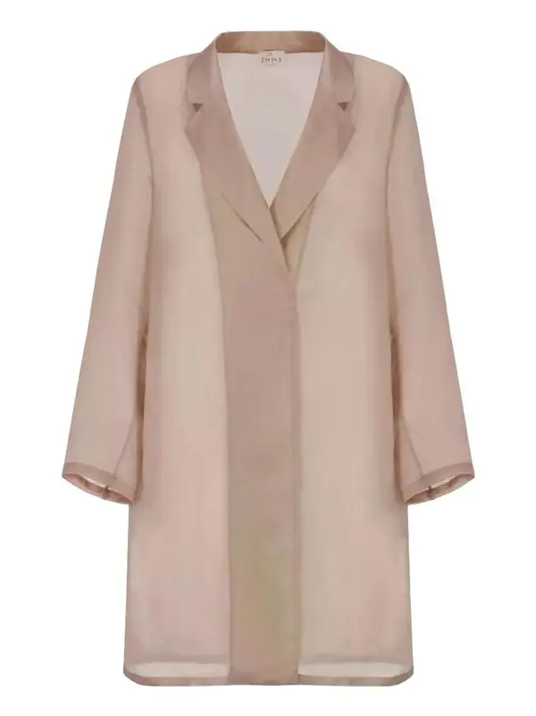 EMME Sheer Notched-lapel Mid-length Blazer - Pink