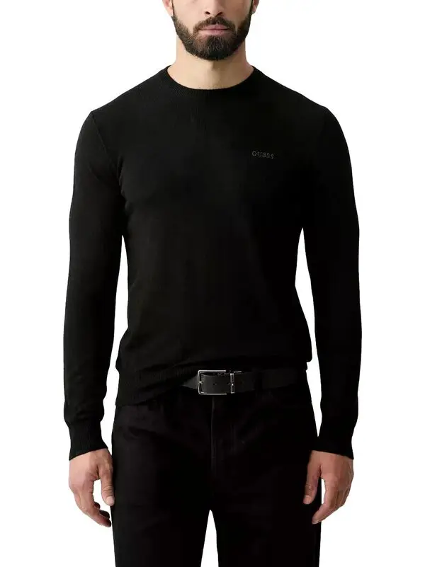 Guess Embroidered Logo Sweater - Black