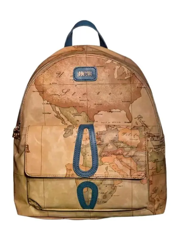 ALVIERO MARTINI 1° CLASSE Map-print Backpack - Neutrals