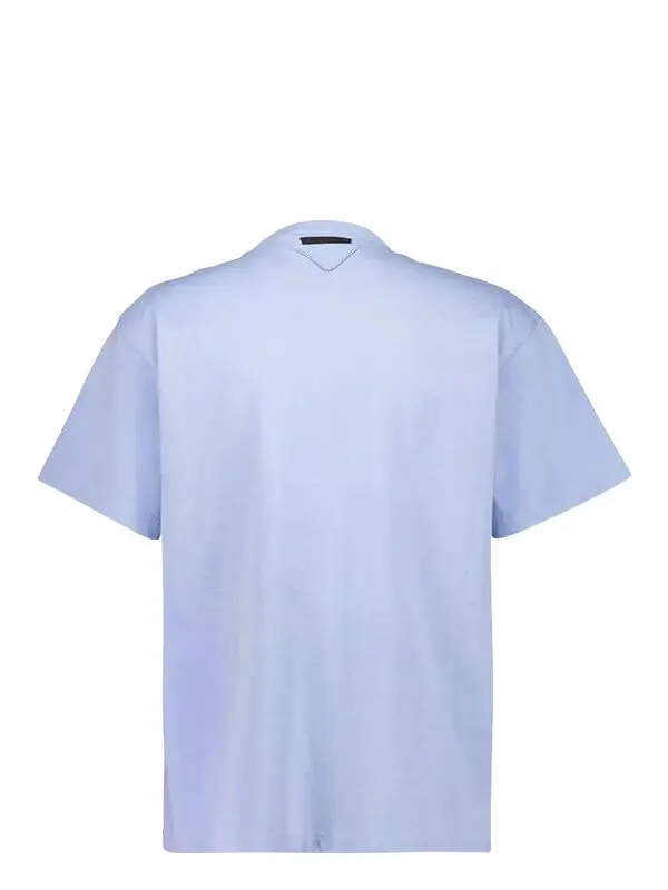 Prada Triangle-patch Crew-neck T-shirt - Blue