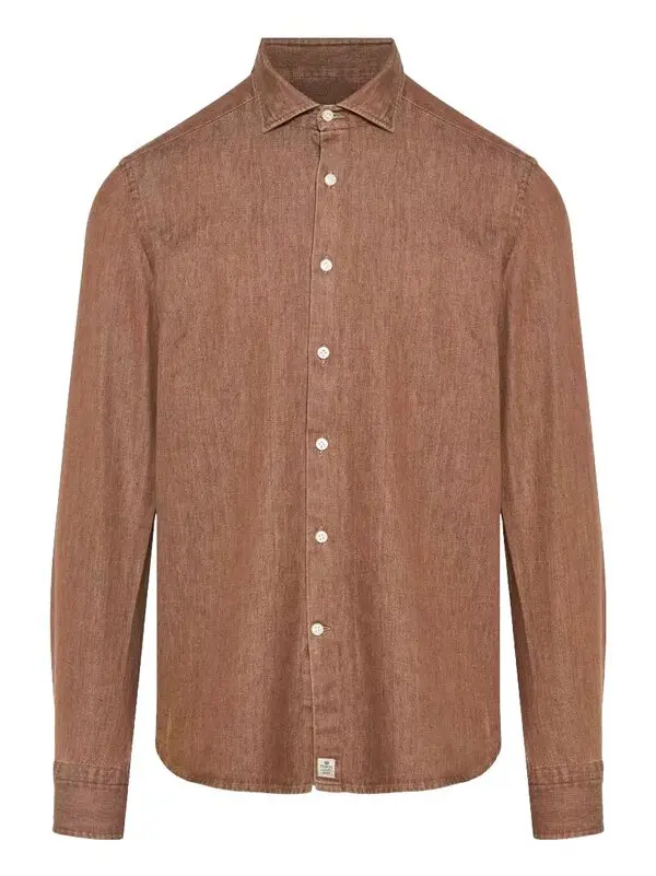 SONRISA Long-sleeve Button-down Shirt - Brown