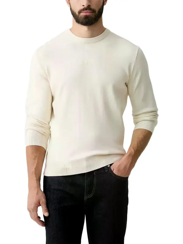 Guess Logo-embroidered Crew-neck Sweater - Neutrals