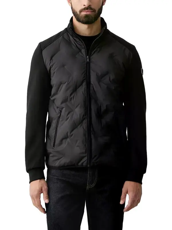 Guess Quilted Logo-embossed Padded Jacket - Black