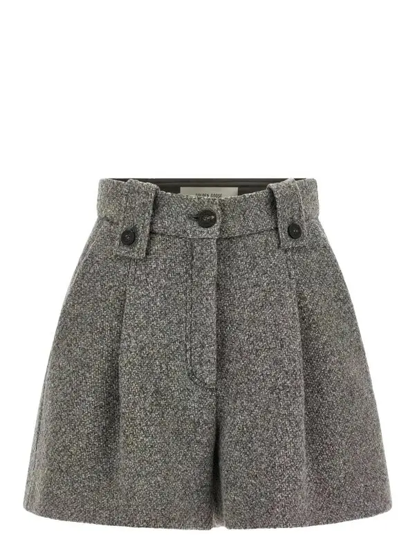 GOLDEN GOOSE Ryanna Mélange Virgin Wool Shorts - Grey