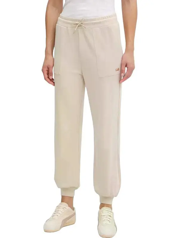 EA7 Core Logo-plaque Drawstring Track Pants - Neutrals