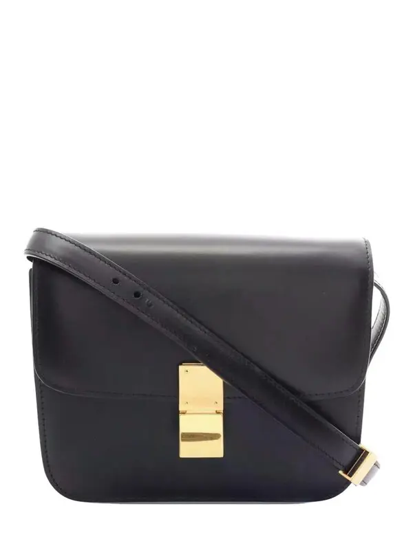 Celine 2000-2026 Teen Calfskin Classic Box Crossbody Bag - Black